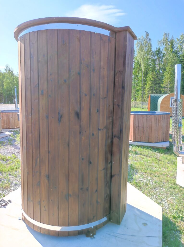 Embawood Barrel Shower (thermo wood) - Better Living Outdoors